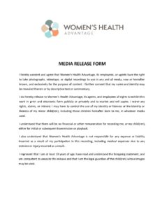 WHA Media Release Form_2022.docx | Women's Health Advantage